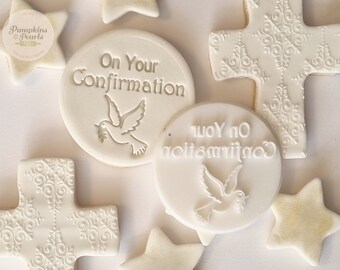 On Your Confirmation With Dove Stamp for Cookies Biscuits Fondant for ...