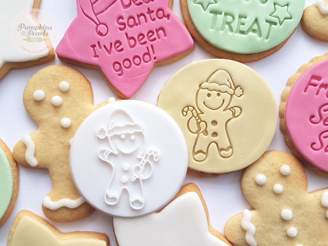 Gingerbread Christmas Icing Stamp Fondant Embosser for Cupcake - Etsy