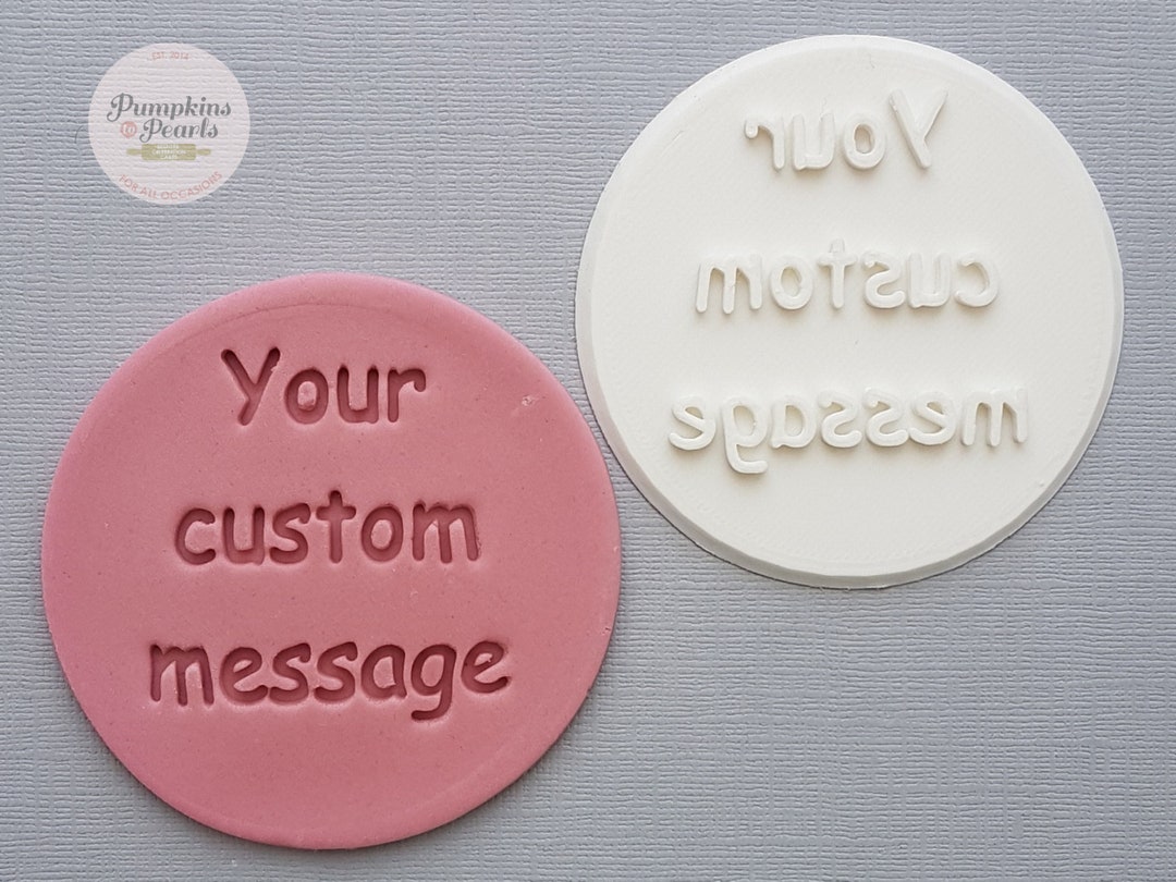 Custom, Personalised Message, Logo, Icing Stamp for Cupcake and Cookie ...