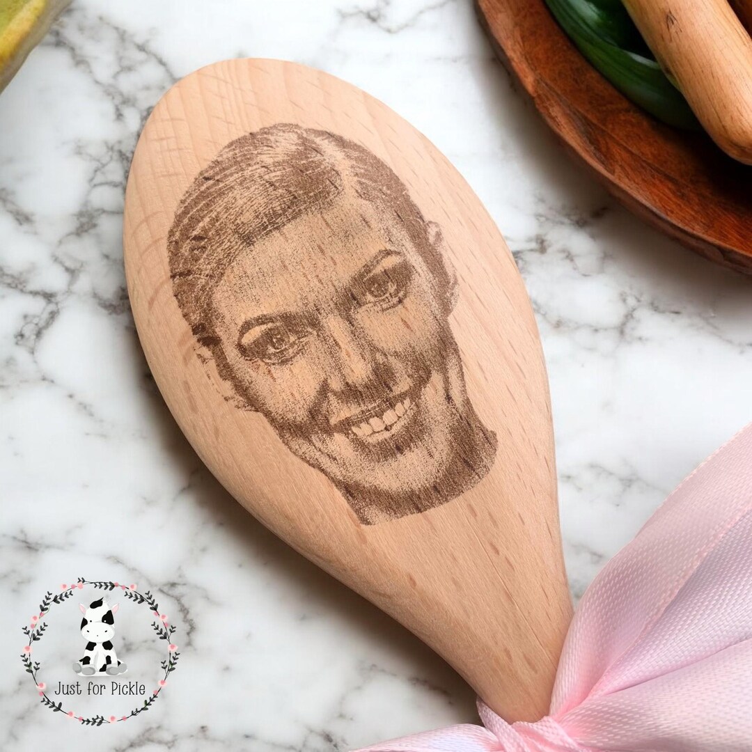 Personalised Engraved Wooden Spoon, Face on a Spoon Gift - Etsy