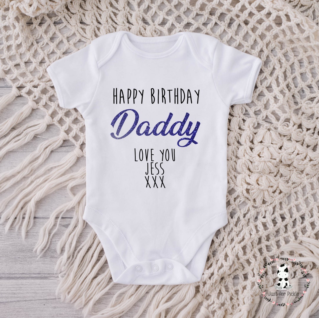 Personalised Happy Birthday Daddy Glitter Baby Vest - Etsy