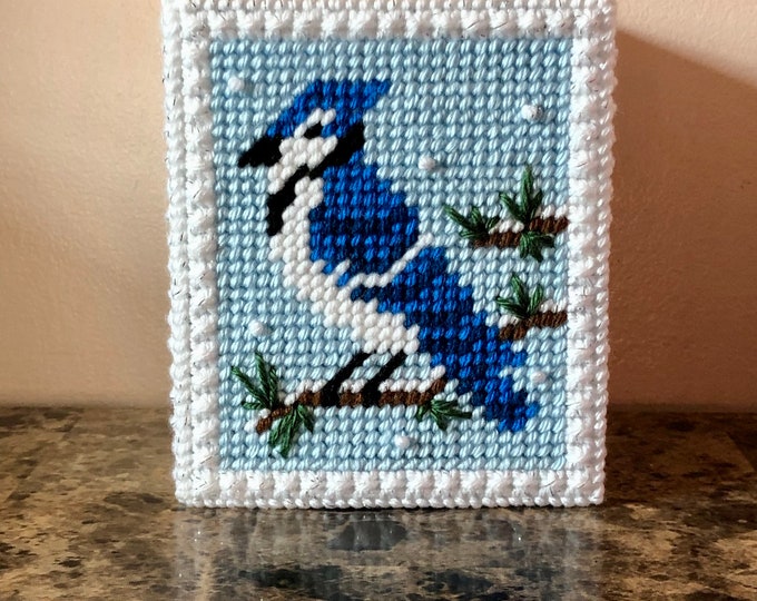 Winter Bluejay Tissue Box Cover - Etsy