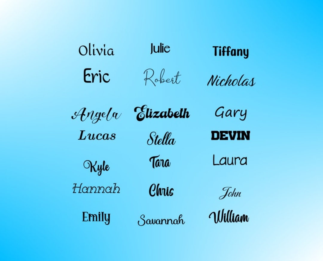 Custom Name/word in 45 Fonts Digital File Set #2 - Etsy