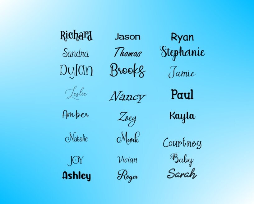 Custom Name/word in 45 Fonts Digital File Set #2 - Etsy
