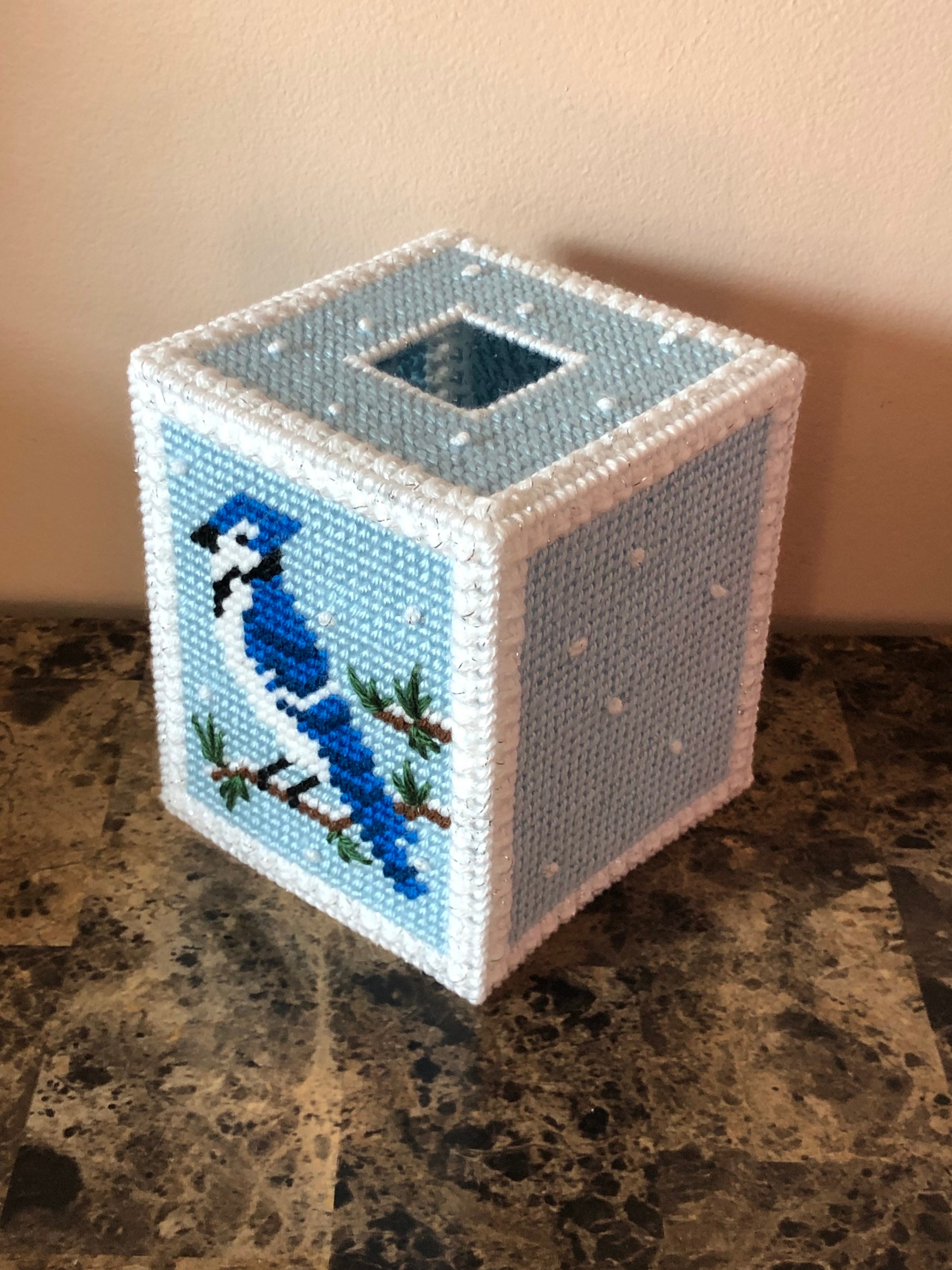Winter Bluejay Tissue Box Cover - Etsy