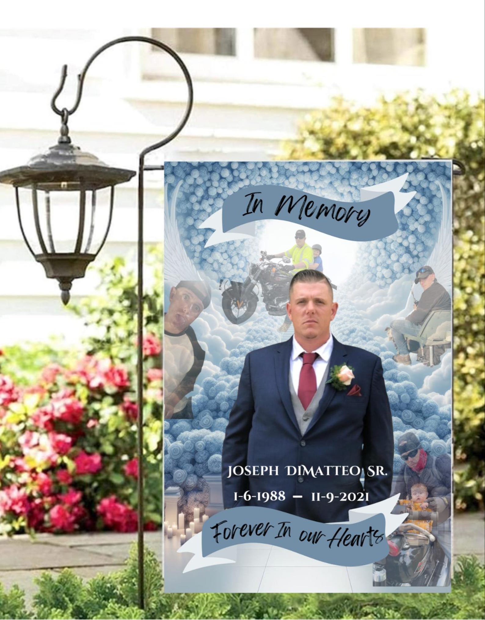 Memorial Garden Flag, in Loving Memory, Cemetery Decoration, Grief ...