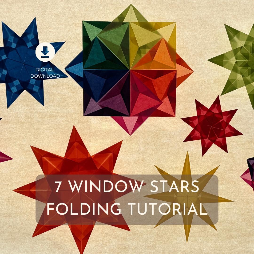 Window Stars Folding Tutorial Bundle - Transparent Modular Paper Stars ...