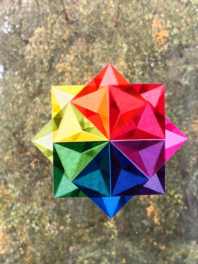 Window Stars Folding Tutorial Bundle - Transparent Modular Paper Stars ...