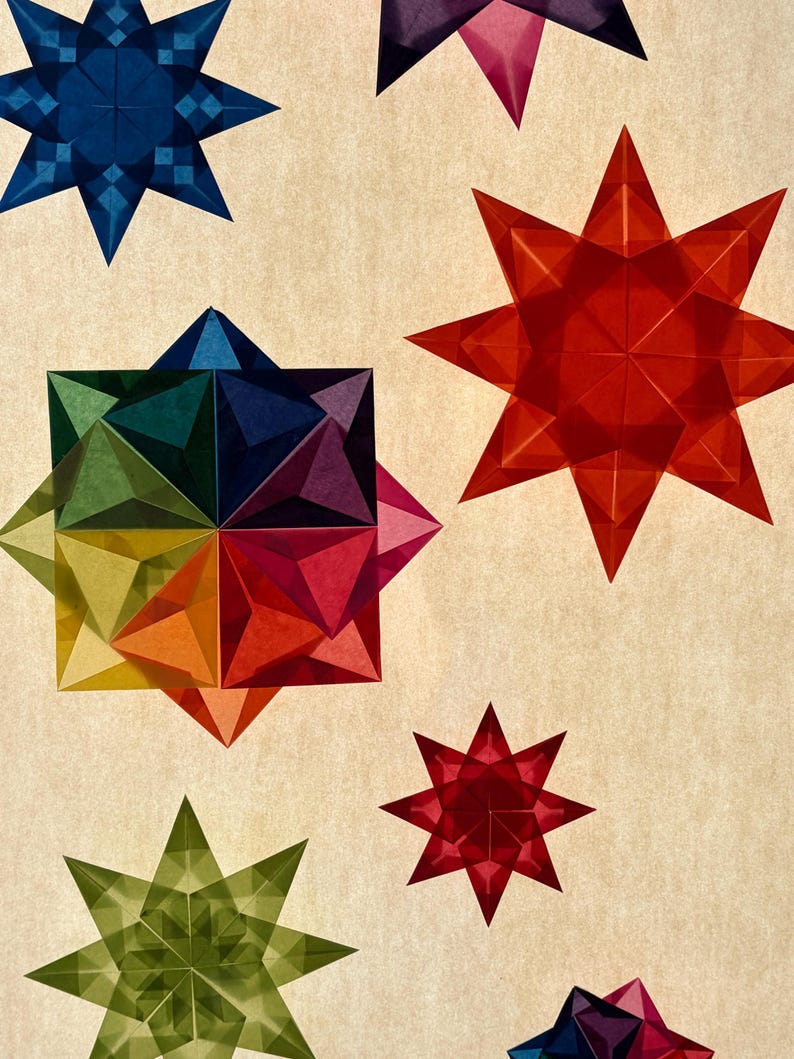 Window Stars Folding Tutorial Bundle - Transparent Modular Paper Stars ...