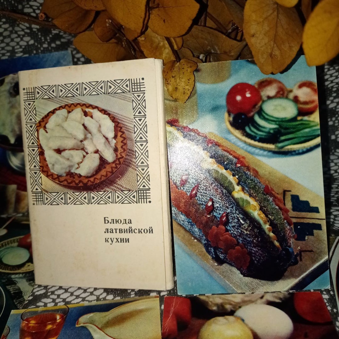 Set of Soviet Antique Postcards "dishes of Latvian Cuisine", 1971. 15 ...