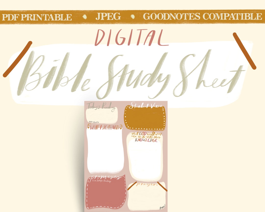 Digital Bible Study Planner for Ipad, Printable Bible Study Journal ...