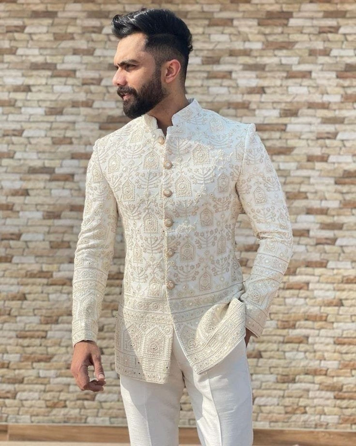 Mandarin Suit Men Wedding Suits Groom Indian Ethnic Jodhpuri - Etsy
