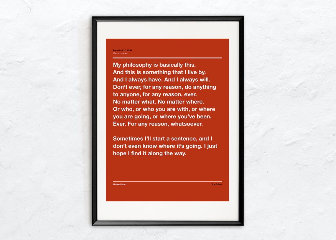 The Office, Michael Scott's Rambling Quote - 18" X 24" Wall Art Decor ...
