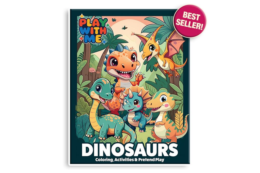 Dinosaur Activity Pack: Coloring Pages, Origami, Games (PDF Printables ...