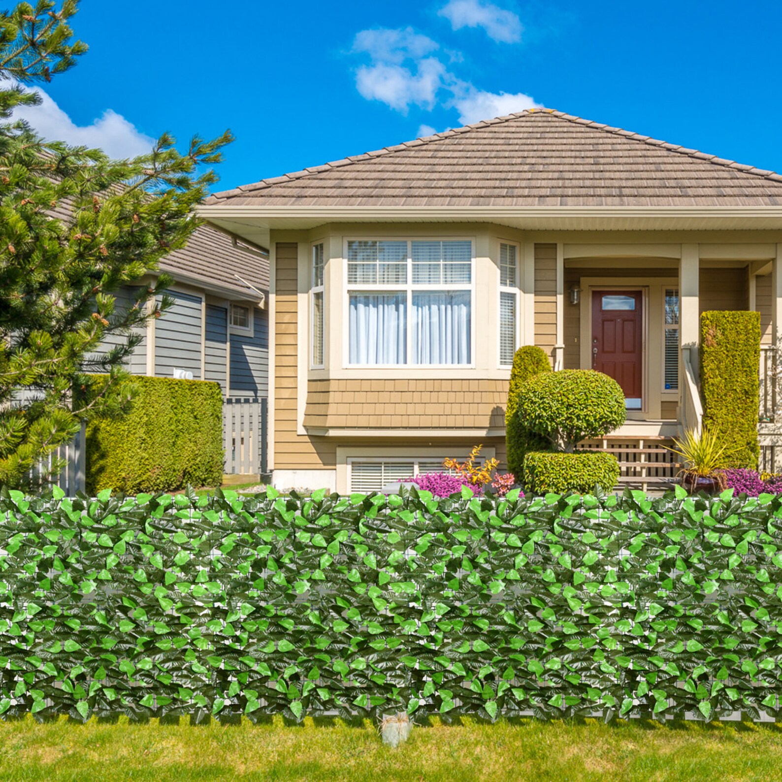 Eden's Decor Artificial Ivy Privacy Fence Screen 120"x40", Faux Ivy ...