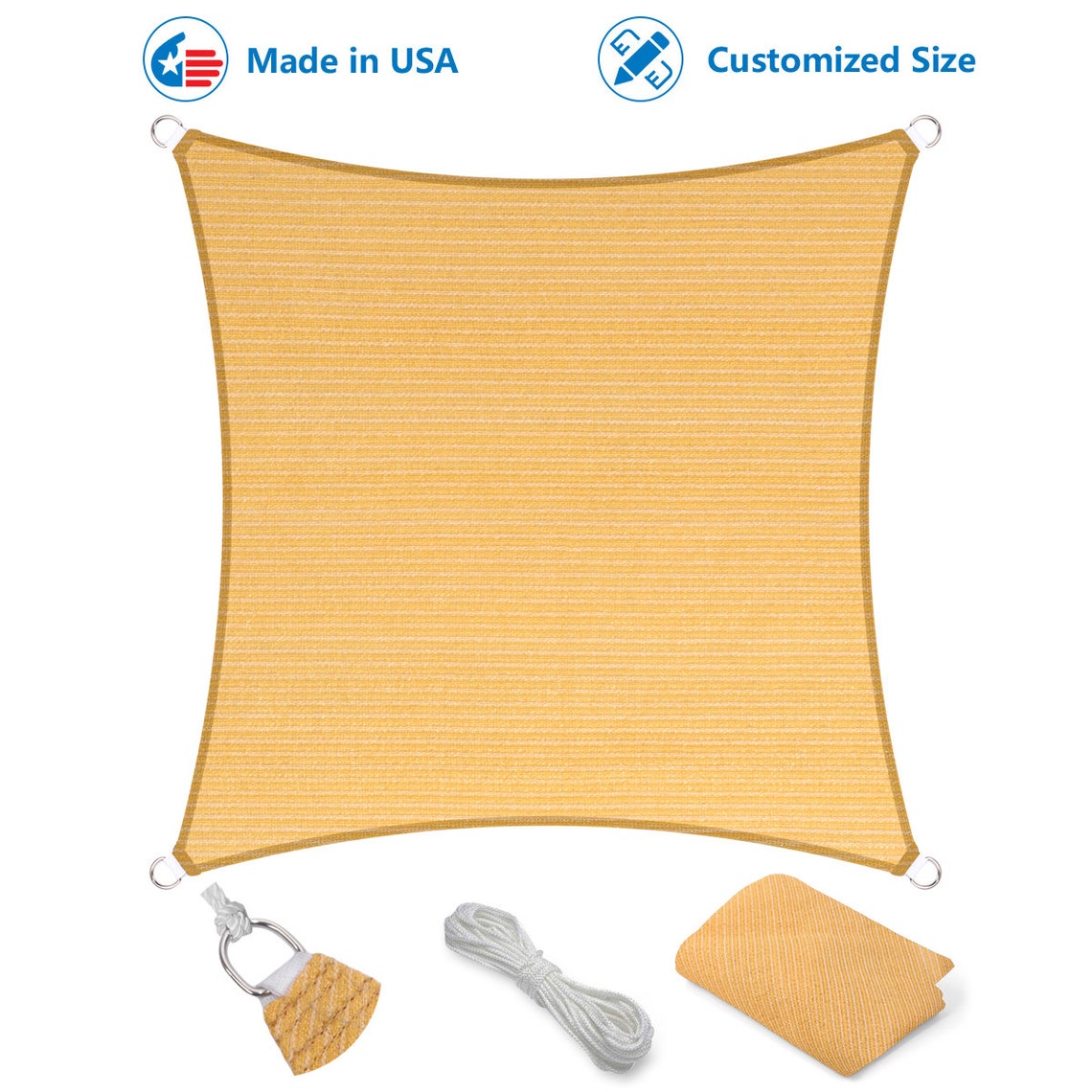 Eden's Decor Curved Square Sun Shade Sail UV Block Fabric - Etsy