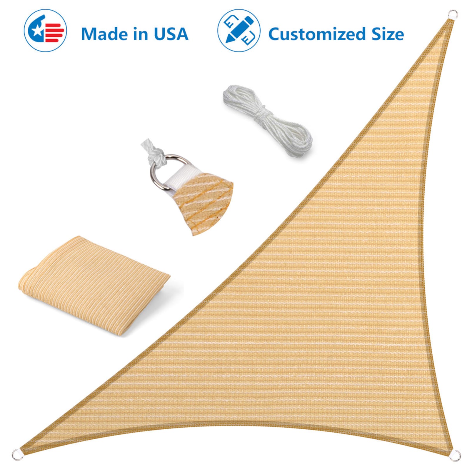Sun Shade Sail Right Triangle Outdoor With Air-permeable UV Block ...