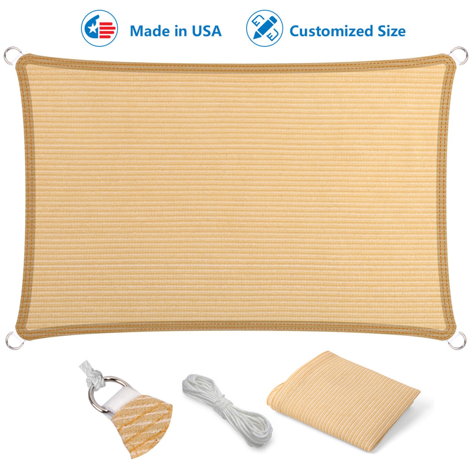 Straight Flat Edge Sun Shade Sail With Grommets Pergola Shade - Etsy
