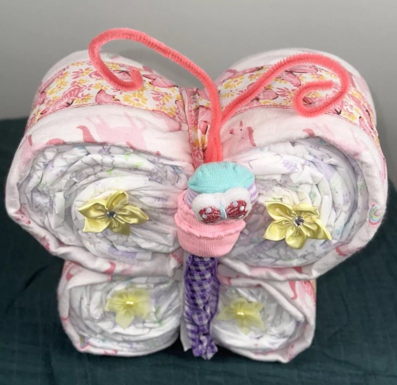 The Enchanting Butterfly Cutie Diaper Cake, a Delightful and Eye ...