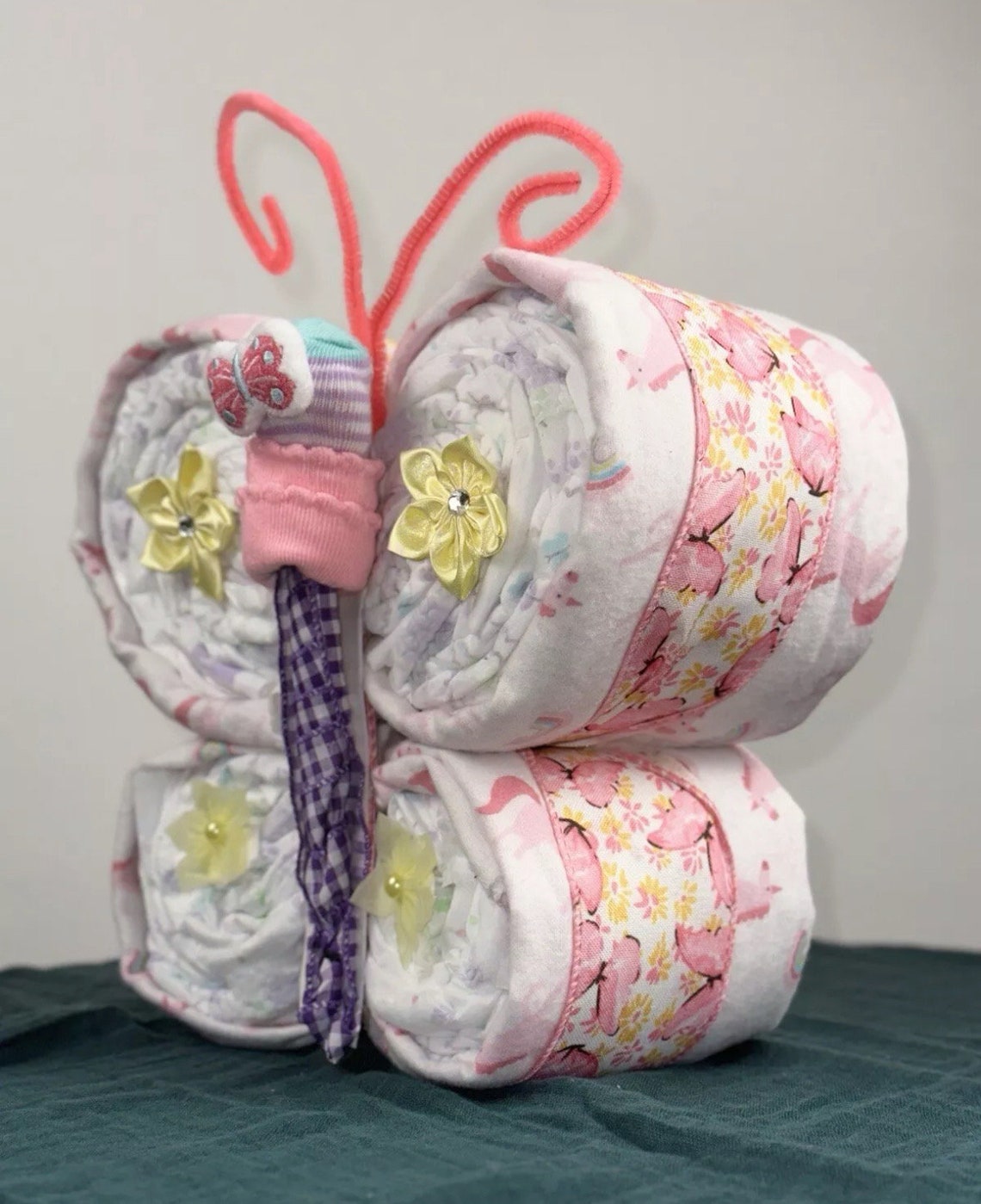 The Enchanting Butterfly Cutie Diaper Cake, a Delightful and Eye ...