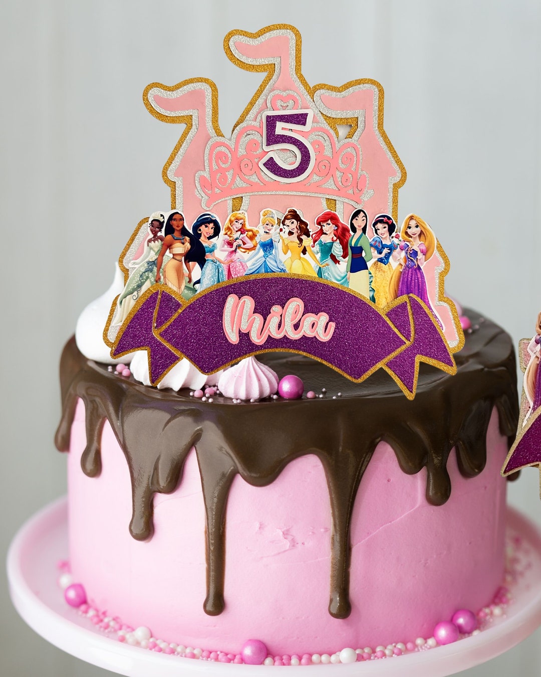 Princess Cake Topper, Disney Princess Cake Topper, Personalized Cake ...