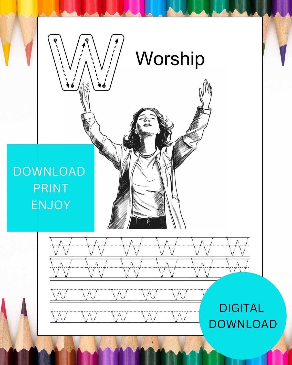 Tracing/coloring Pad, Bible Characters Tracing Pad, Bible-based Tracing ...