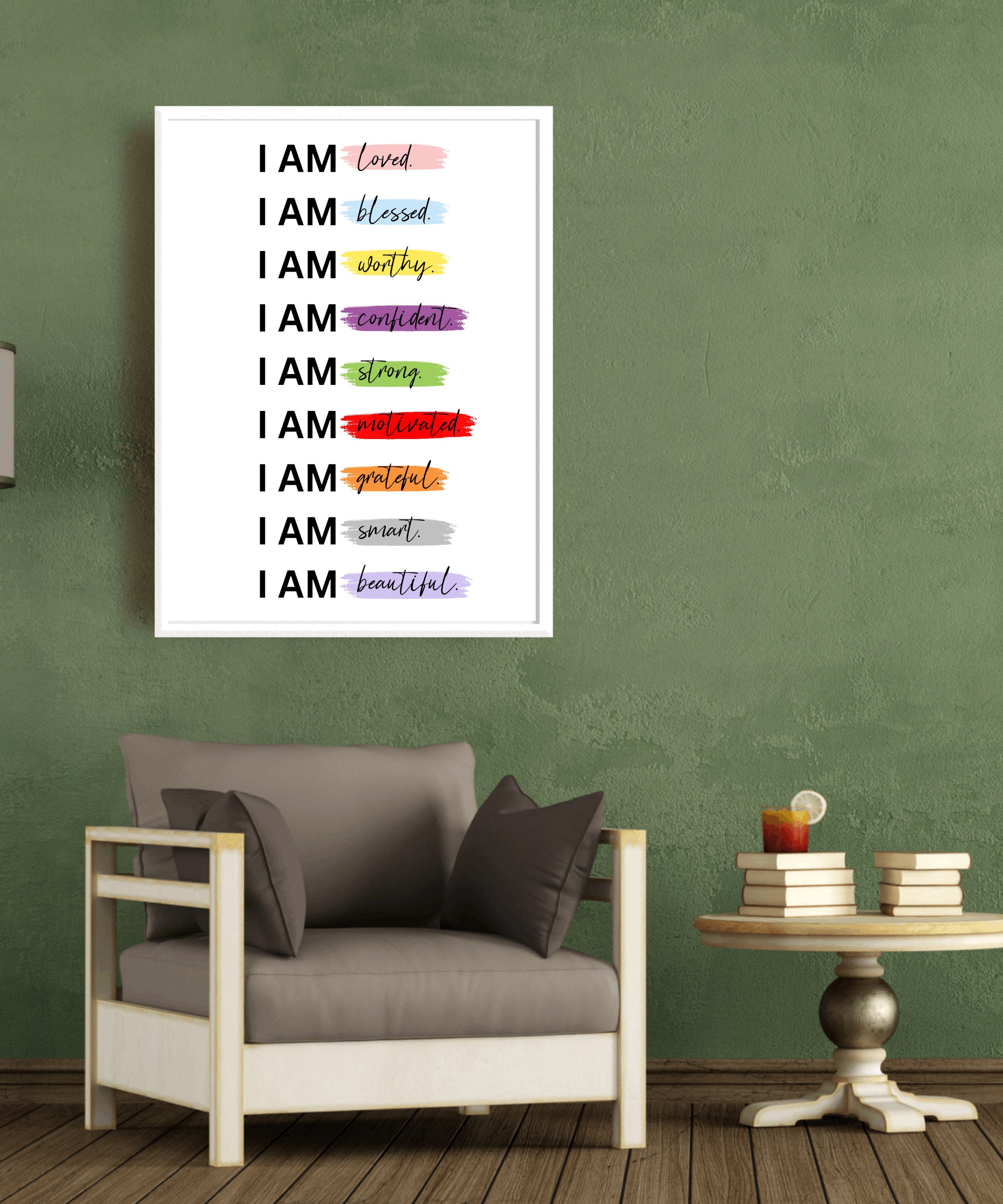 Positive Affirmation Wall Art Printables, Wall Arts Digital Prints - Etsy