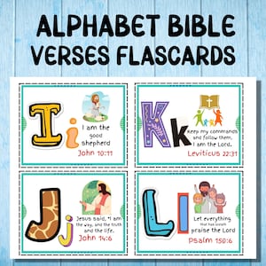 Alphabet Bible Verses Flashcards, Educational Flashcard, ABC Printable ...