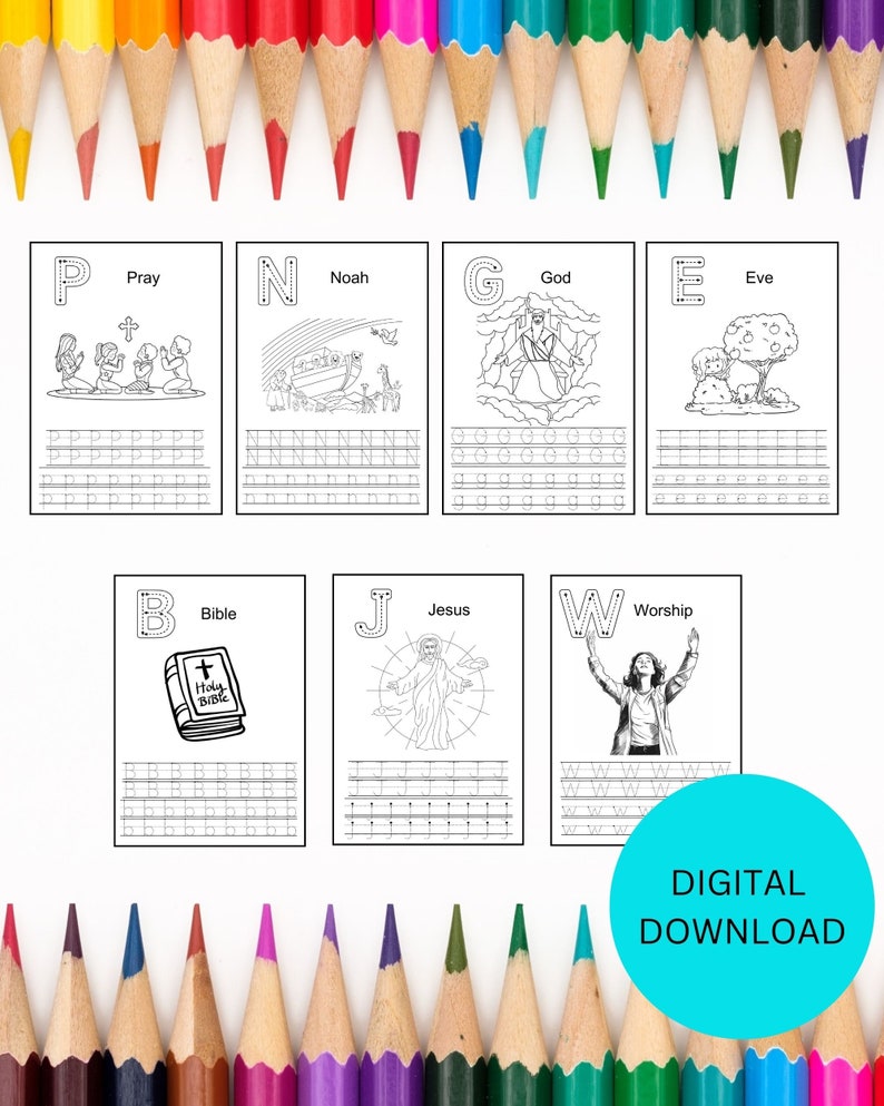 Tracing/coloring Pad, Bible Characters Tracing Pad, Bible-based Tracing ...