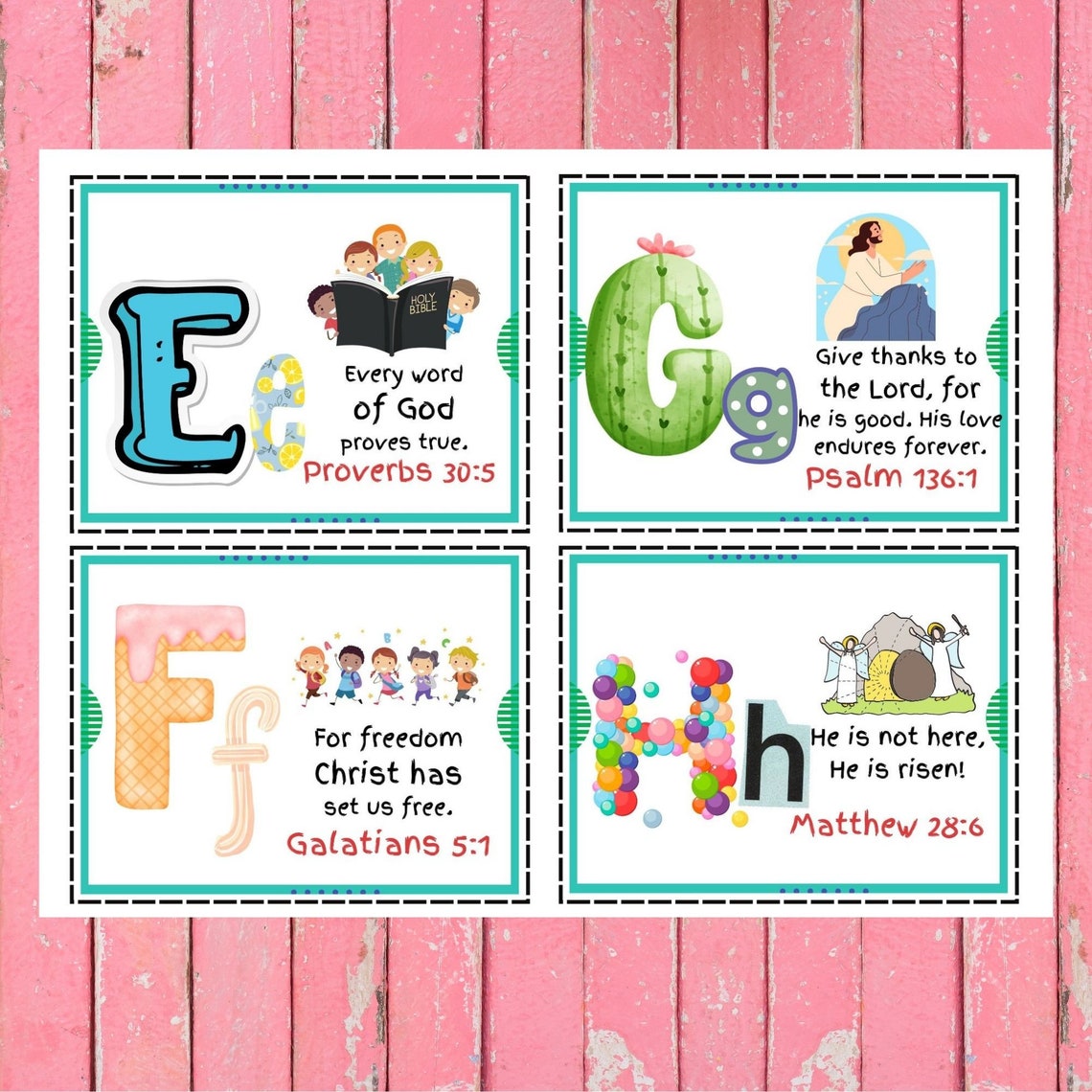 Alphabet Bible Verses Flashcards, Educational Flashcard, ABC Printable ...