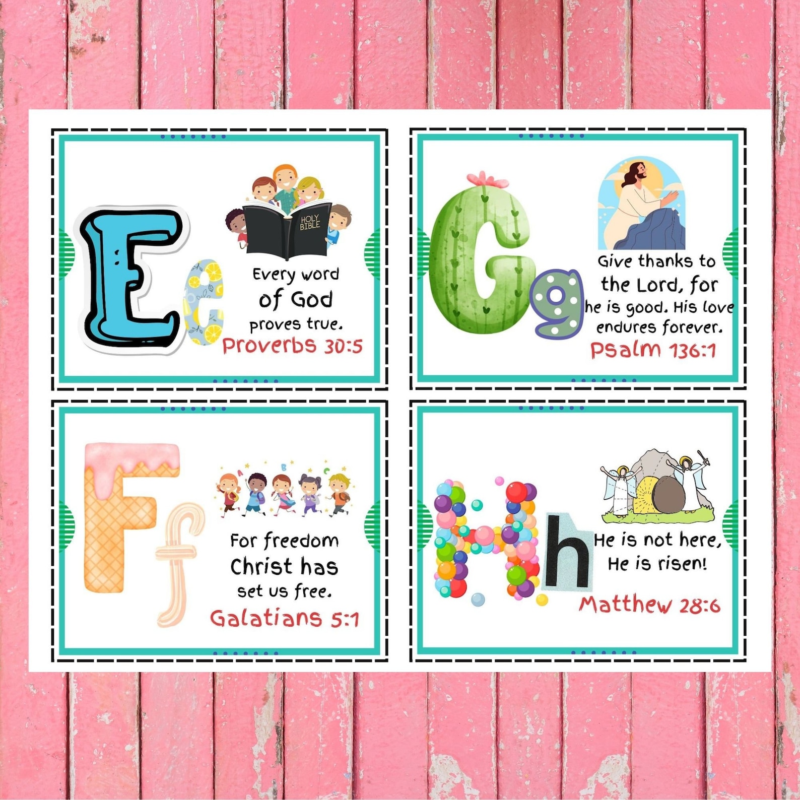 Alphabet Bible Verses Flashcards, Educational Flashcard, ABC Printable ...
