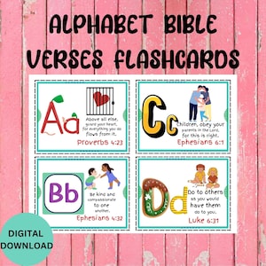 Alphabet Bible Verses Flashcards, Educational Flashcard, ABC Printable ...