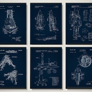 NASA Blueprint Posters Space Ships Blueprints Space Wall Art INSTANT ...