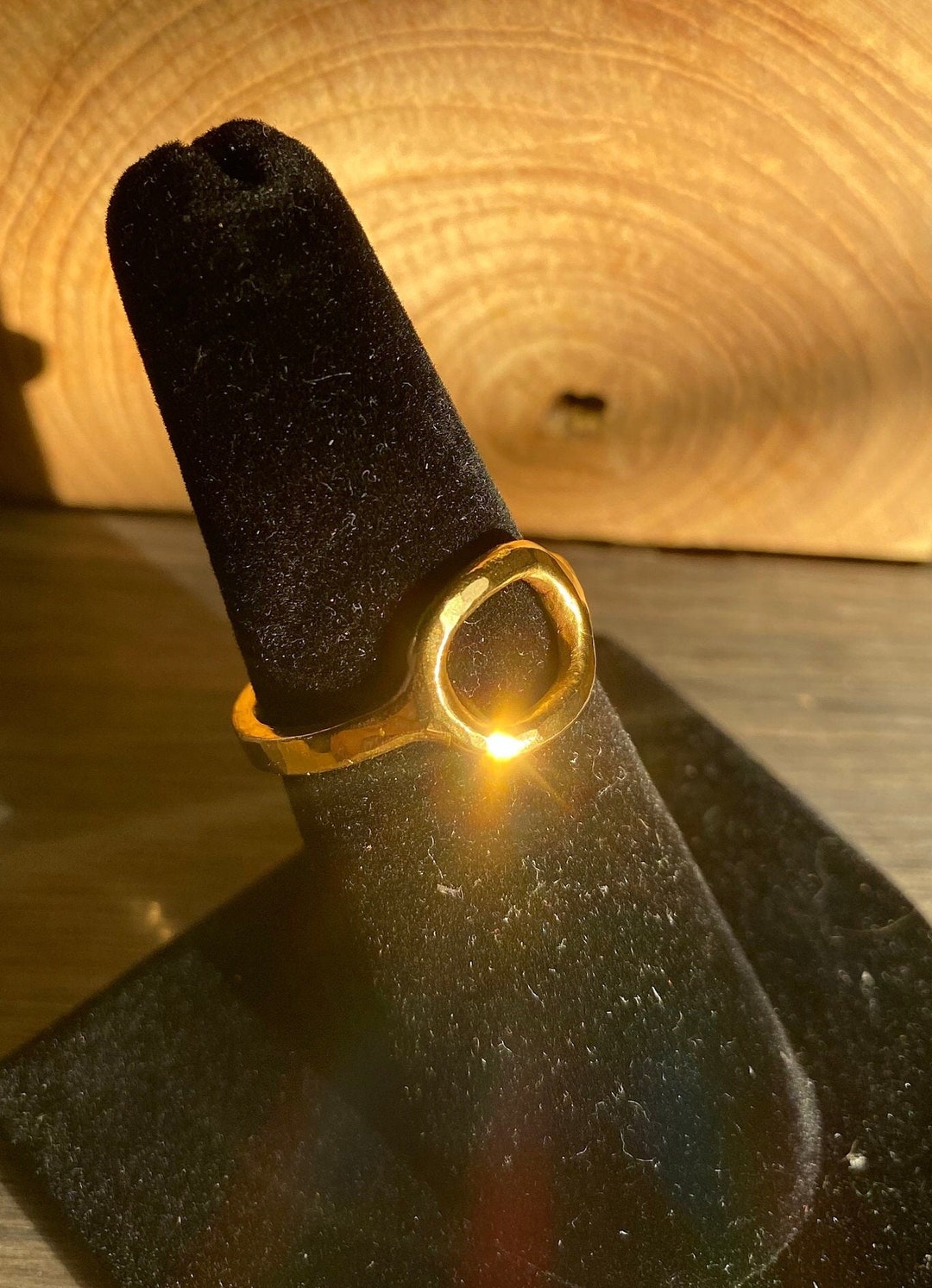 24K Pure Solid Gold Hand Forged Open Loop Ring_made TO ORDER - Etsy