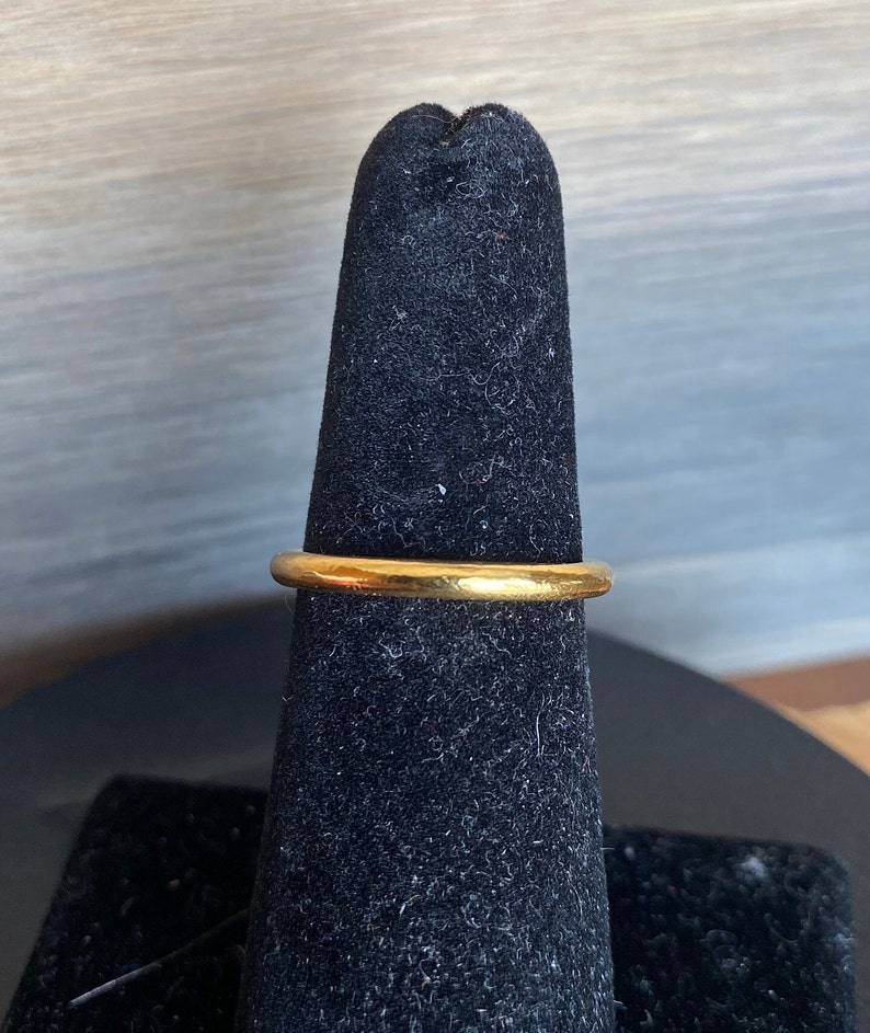 24K Pure Solid Gold Hand Forged 2mm Round Ring - Etsy