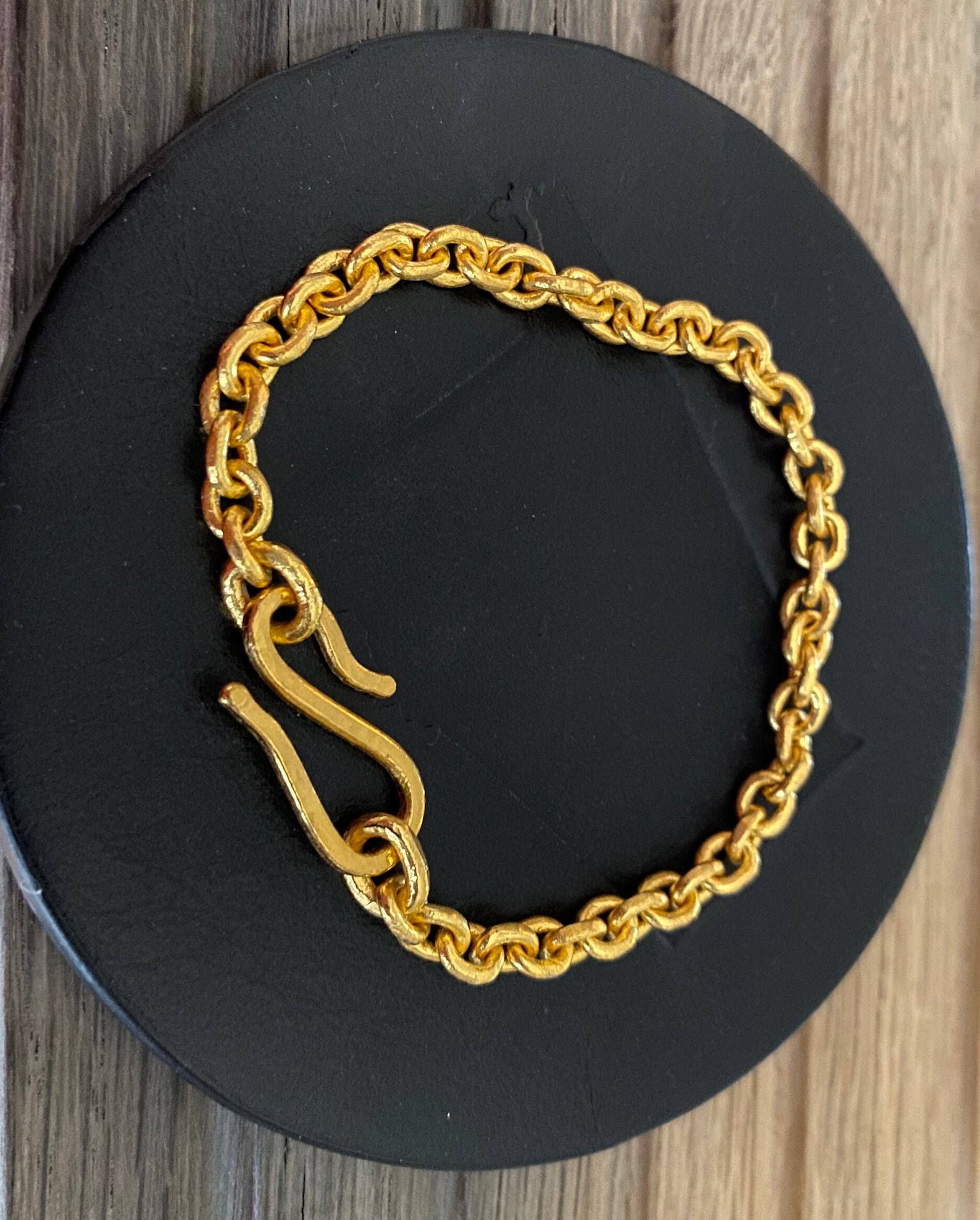 24K Pure Solid Gold Hand Forged Bracelet_made TO ORDER - Etsy