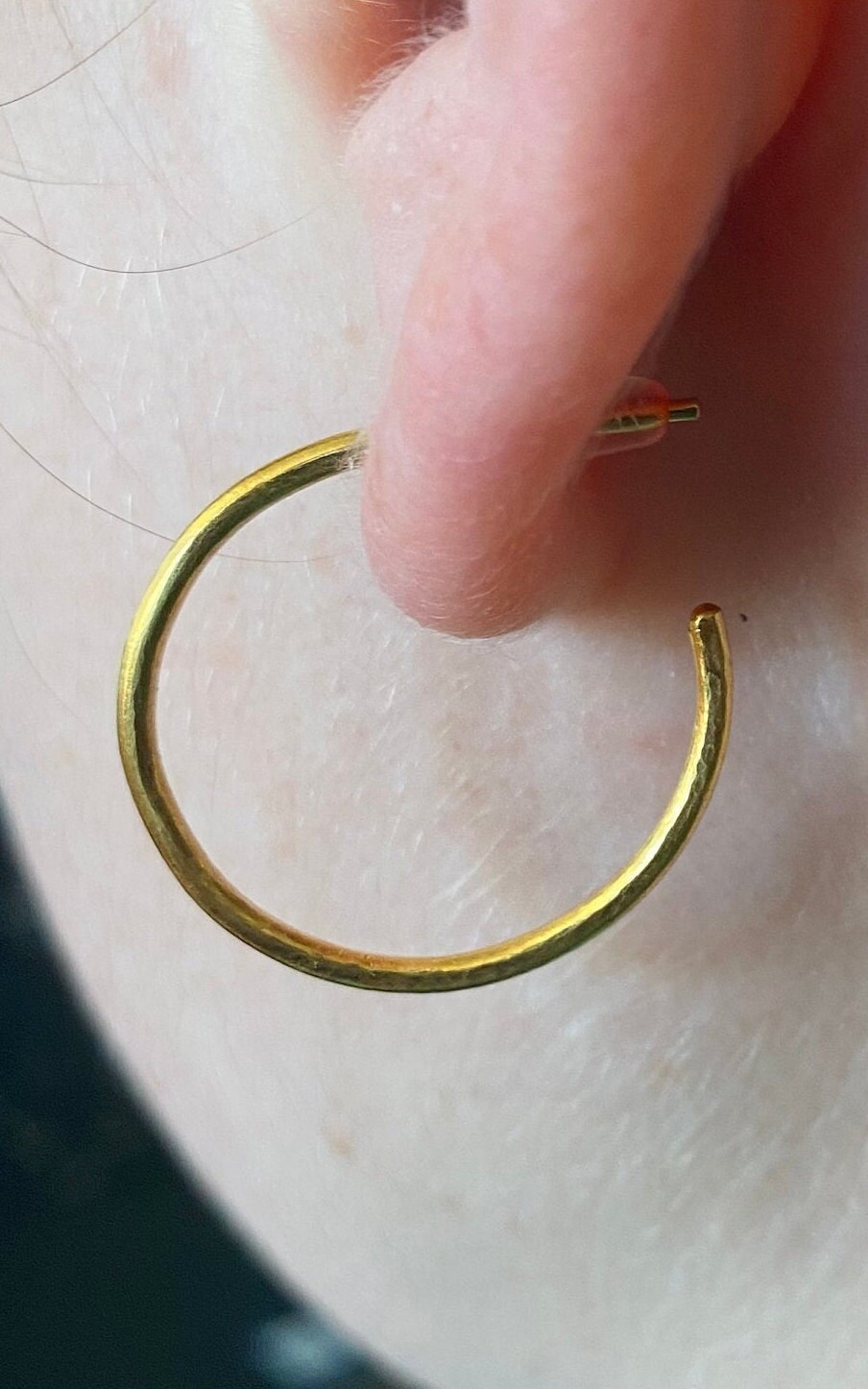 24K Pure Solid Gold Hand Forged 24mm Hoop Earrings | Etsy