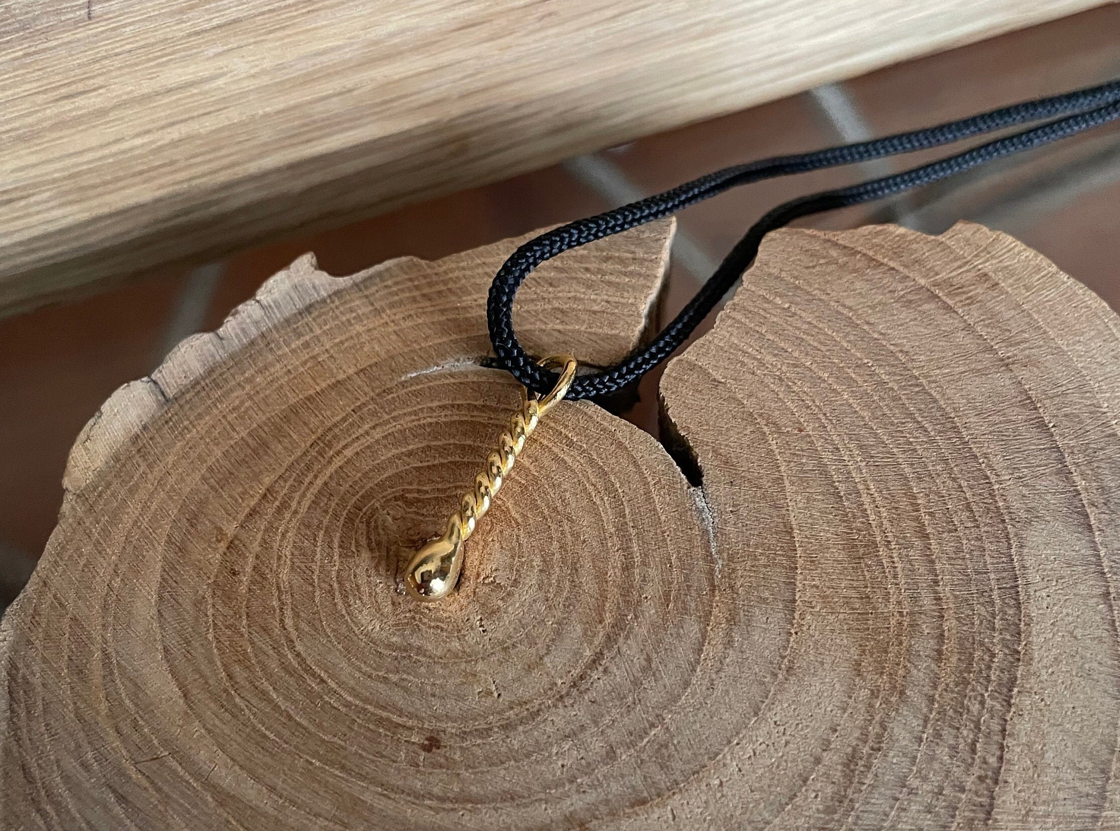 24K Pure Solid Gold Hand Forged Pendant - Etsy