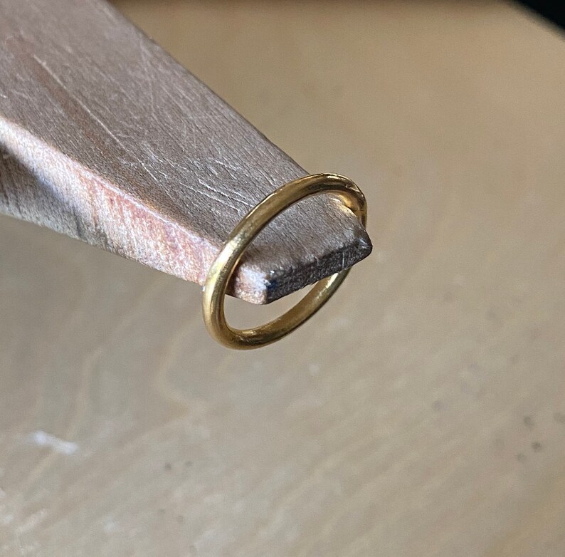 24K Pure Solid Gold Hand Forged 2mm Round Ring - Etsy