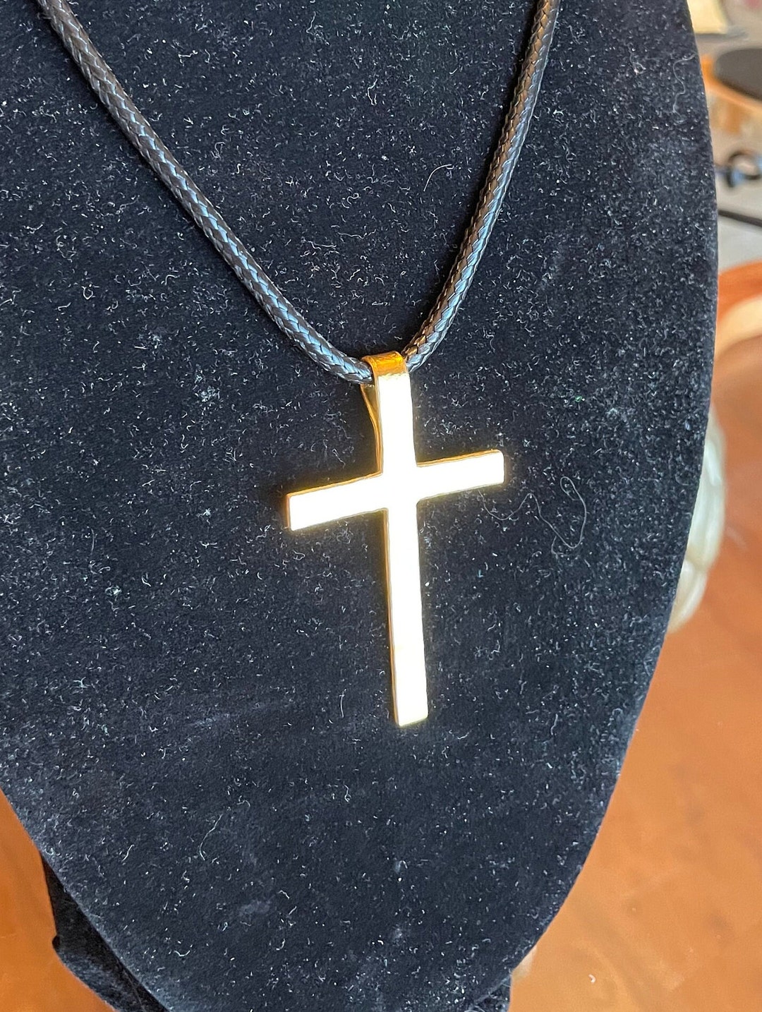 24K Pure Solid Gold LARGE Hand Forged Cross Pendant_made TO ORDER - Etsy