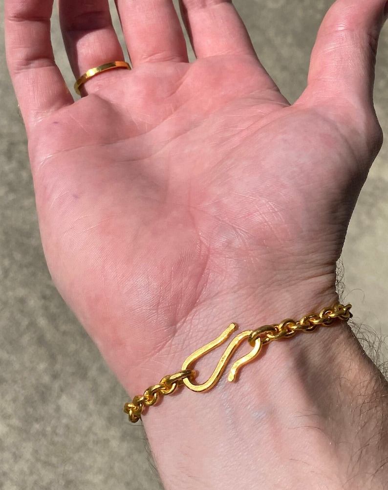 24K Pure Solid Gold Hand Forged Bracelet_made TO ORDER - Etsy
