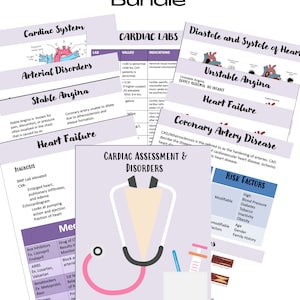 Cardiac Study Guide Bundle | CHF | CAD | Angina | Myocardial Infarction I ACS| Cardiac ...