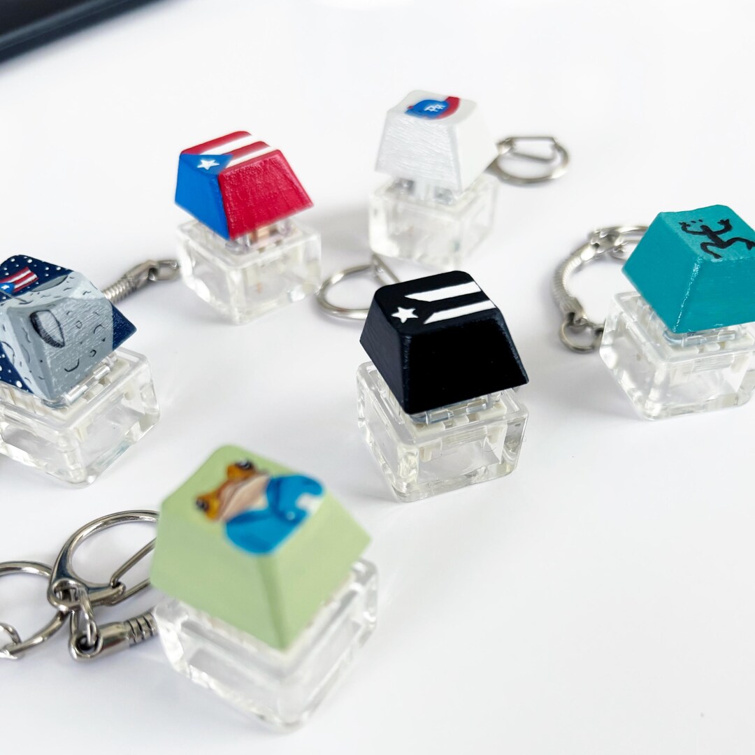 Puerto Rico Themed Keyboard Keycap Keychain | Stress Relief Fidget Toy ...