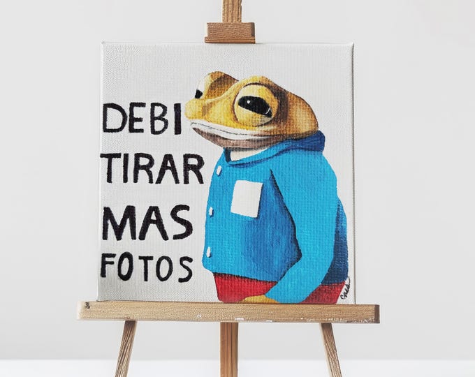Debi Tirar Mas Fotos Mini Canvas Painting | Sapo Concho | Bad Bunny ...