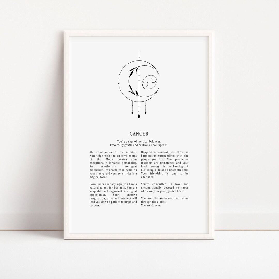 Cancer Zodiac Printable / Cancer Art Print / Digital Download Cancer ...