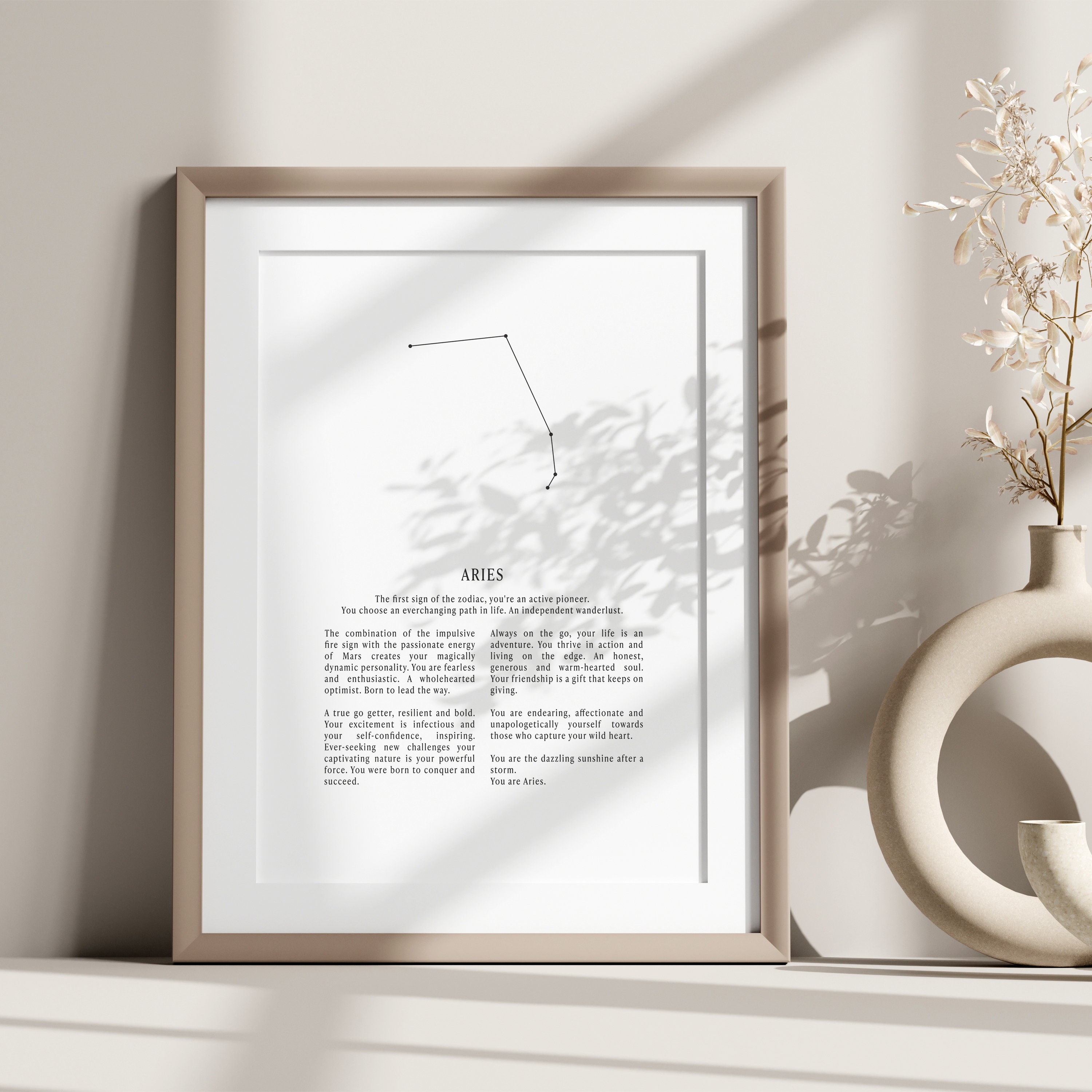 Digital Download Aries Star Sign Print / Printable Zodiac Wall Art ...