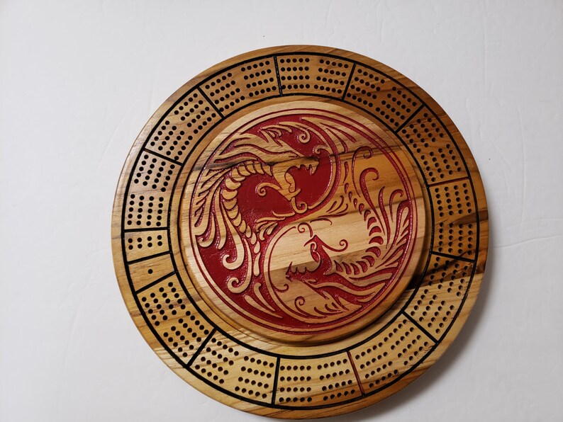 Dragon Ying Yang Cribbage Board, 2, 3 or 4 Player - Etsy