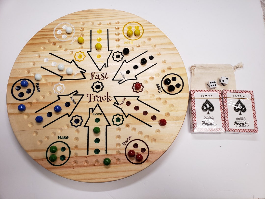 Fast Track Game Board, Pine, 6 Player - Etsy