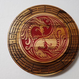 Dragon Ying Yang Cribbage Board, 2, 3 or 4 Player - Etsy