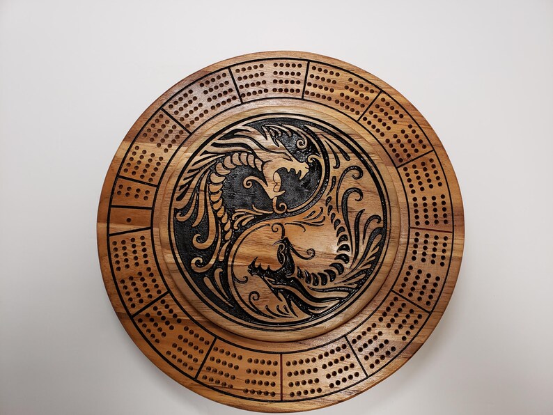 Dragon Ying Yang Cribbage Board, 2, 3 or 4 Player - Etsy